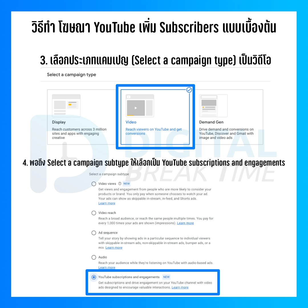 โฆษณา YouTube เพิ่ม Subscribers ได้แล้ว อัปเดตใหม่ เพิ่มซัพด้วย Google Ads